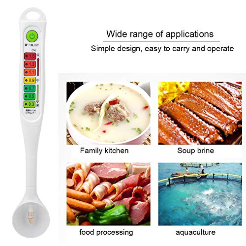 Salinometer, Food Liquid Salinity Tester Meter Professional LED Lights Accurate Salinometer for Determination of Salt Concentration in Liquid Foods