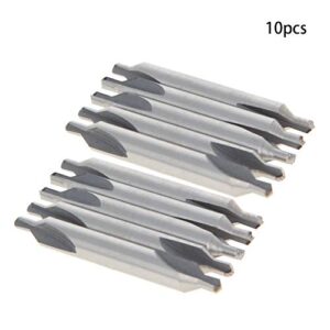 Utoolmart 10 Pcs Center Drill Countersink Lathe Bit Mill Tool, Combined Drills Plain Type Imperial, 1/4-inch Combined Countersinks Drills Set Tool, HSS-6542 Countersinks