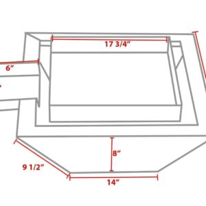 18" 24" Stainless Steel or Rustic Black Square Fire Pit Bowl Pot w/Waterfall Column (24" Fire Pit w/Waterfall, Copper Cladded)