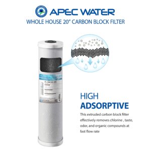 APEC Water Systems 20" Whole House High Flow Carbon Block Replacement Water Filter (FI-CBC20-BB)