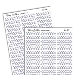 water tracker stickers, 2 sheets, 114 stickers, 1.5" wide sticker, health & wellness planner