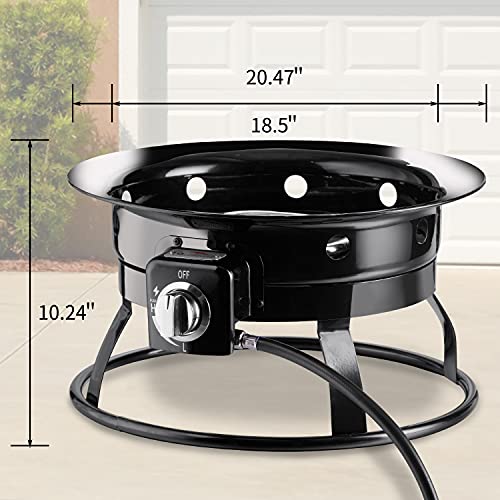 Outdoor Fire Pit Enamel Propane Gas Firebowl for Outside Patio