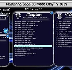 TEACHUCOMP DELUXE Video Training Tutorial Course for Sage 50 2019 (U.S.)- Video Lessons, PDF Instruction Manual, Laminated Quick Reference Guide, Testing, Certificate of Completion