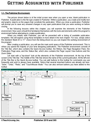 TEACHUCOMP DELUXE Video Training Tutorial Course for Microsoft Publisher 2019- Video Lessons, PDF Instruction Manual, Quick Reference Guide, Testing, Certificate of Completion