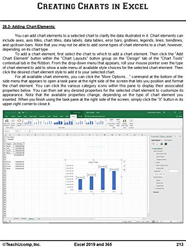 TEACHUCOMP DELUXE Video Training Tutorial Course for Microsoft Excel 2019 and 365- Video Lessons, PDF Instruction Manual, Quick Reference Guide, Testing, Certificate of Completion