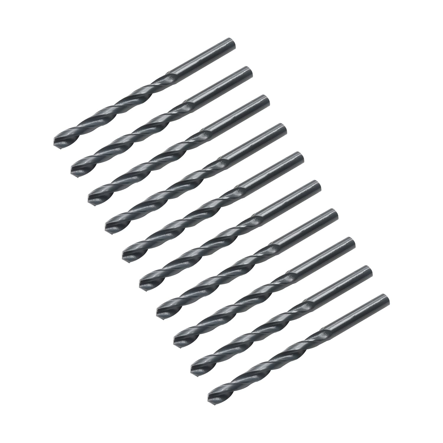 Utoolmart Round Shank Twist Drill Bit, 6.7 mm Dia HSS-4241 Twist Drill Bit, Black Drill Bit Drilling Tool, for Steel Aluminum Alloy, 10 Pcs