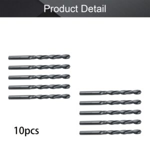 Utoolmart Round Shank Twist Drill Bit, 6.7 mm Dia HSS-4241 Twist Drill Bit, Black Drill Bit Drilling Tool, for Steel Aluminum Alloy, 10 Pcs