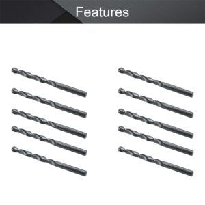 Utoolmart Round Shank Twist Drill Bit, 6.7 mm Dia HSS-4241 Twist Drill Bit, Black Drill Bit Drilling Tool, for Steel Aluminum Alloy, 10 Pcs