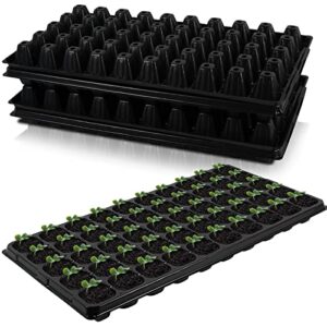 WEWBABY Seed Starter Tray, 10 Pack Thickened Seed Starter Kit BPA Free for Seed Propagation 50 Cell Seedling Starter Trays with Drain Holes Reusable for Microgreens, Planting Seedling