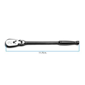 Capri Tools 3/8-Inch Drive Low Profile Flex-Head Ratchet, True 72-Tooth, 5-Degree Swing Arc, 180-Degree Flex-Head (CP12300FX)