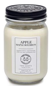 apple maple bourbon scented soy candle | hand poured in the usa | 12 oz.