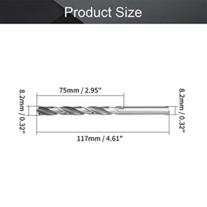 Utoolmart Twist Drill High Speed Steel Bit, Mini Twist Drill Bits Set, Jobber Small Twist Drill Bits, 8.2mm Twist Drill, HSS-4241 Twist Drill Bit Set, for Steel Aluminum Alloy, 5 Pcs