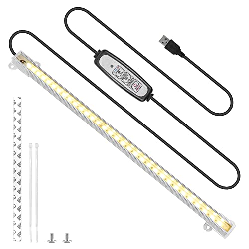 Sondiko Grow Light Strip, Full Spectrum Sunlike Auto ON&Off Grow Light Strip with 3/9/12H Timer&10 Dimmable Levels for Indoor Plants (13.2 inches Length)