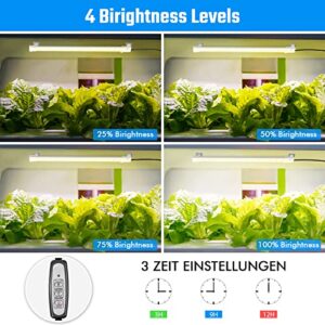 Sondiko Grow Light Strip, Full Spectrum Sunlike Auto ON&Off Grow Light Strip with 3/9/12H Timer&10 Dimmable Levels for Indoor Plants (13.2 inches Length)