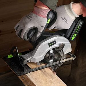 GALAX PRO DC-20V 5-1/2” Cordless Circular Saw with 2Pcs Blades (18T+48T), 3800RPM Variable Speed, Includes 2.0Ah Lithium Battery and Fast Charger, Max Cutting Depth 1-5/8”(90°), 1-7/16”(45°)