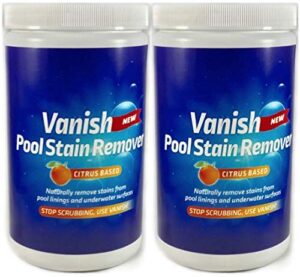 bosh chemical vanish pool & spa stain remover 2 pack (4lbs)- natural safe citrus based, works excellent on vinyl, fiberglass, and metals, removes rust and other tough stains