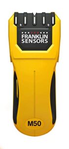 franklin sensors prosensor m50 professional stud finder with 5-sensors for the highest accuracy detects wood & metal studs with incredible speed, yellow