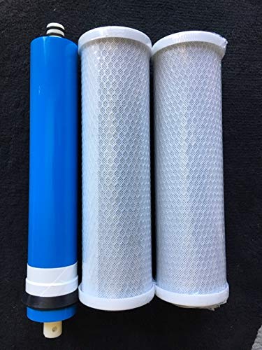 GE FX12P GE FX12M Complete Compatible Replacement Filter Kit Includes - Membrane, Pre & Post Carbon Filters, Instructions - Fits GE GXRM10RBL GXRM10G RO Systems by Clear Hydro