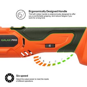 GALAX PRO Oscillating Tool, 20V Lithium Ion Cordless Oscillating Multi Tool with 1.3Ah Battery and Charger, 3pcs Blade and 10pcs Sanding Papers for Sanding, Grinding(Orange)