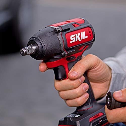 SKIL PWR CORE 20 Brushless 20V 1/2 Inch Impact Wrench Included 5.0Ah Battery, PWR JUMP Charger and PWR ASSIST USB Adapter - IW5739-1A