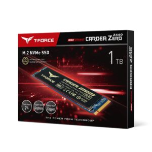 TEAMGROUP T-Force CARDEA Z440 1TB DRAM SLC Cache 3D TLC NAND NVMe Phison E16 PCIe Gen4x4 M.2 2280 Gaming SSD with Graphene Heat Spreader Works with PS5 Read/Write 5000/4400 MB/s TM8FP7001T0C311