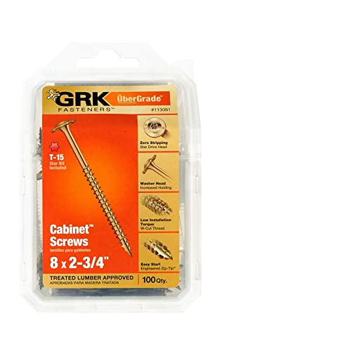 GRK 113081#8 x 2-3/4" LOW PROFILE CABINET™ SCREWS 100 Count