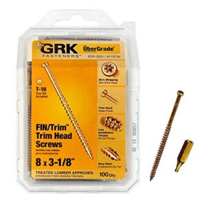 grk fasteners 119734 fin/trim #8 x 3-1/8" screws 100ct