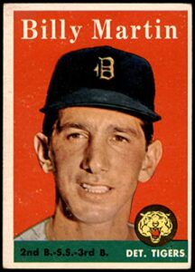 1958 topps # 271 billy martin detroit tigers (baseball card) vg tigers