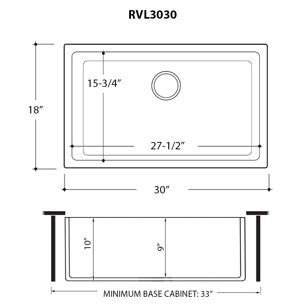 Ruvati 30-inch Fireclay Undermount/Drop-in Topmount Kitchen Sink Single Bowl - White - RVL3030WH