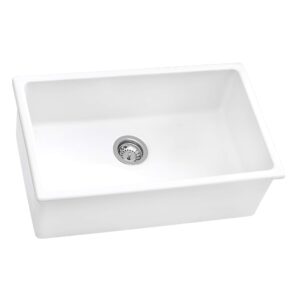 Ruvati 30-inch Fireclay Undermount/Drop-in Topmount Kitchen Sink Single Bowl - White - RVL3030WH