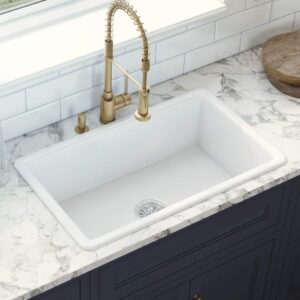 Ruvati 30-inch Fireclay Undermount/Drop-in Topmount Kitchen Sink Single Bowl - White - RVL3030WH