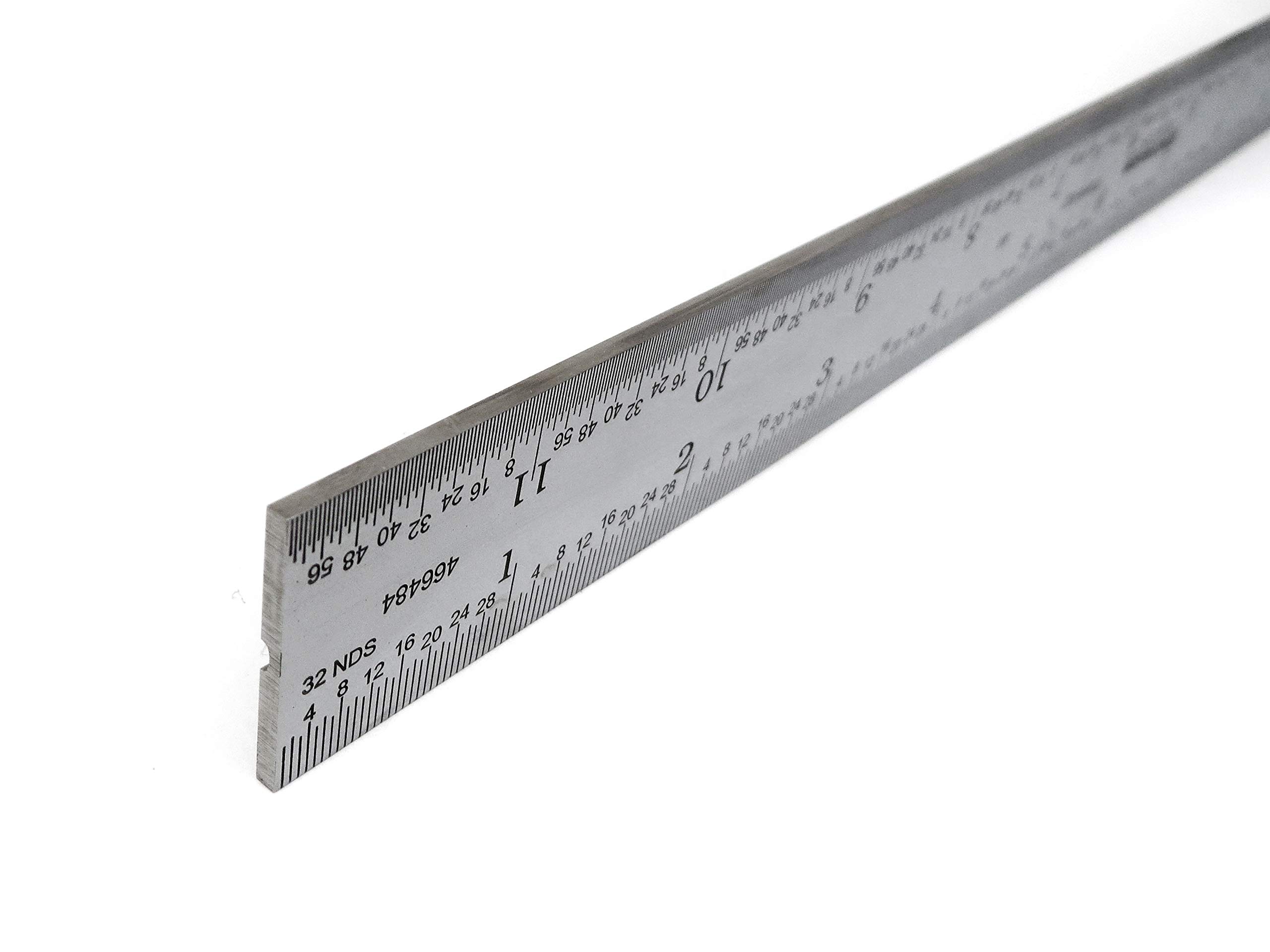 Benchmark Tools 466484 12 inch Combination Square Blade Ruler 4R Markings 1/8, 1/16, 1/32, 1/64 Stainless Steel Non-Glare Satin Chrome Finish Compatible with Starrett, Mitutoyo, PEC, Brown and Sharp