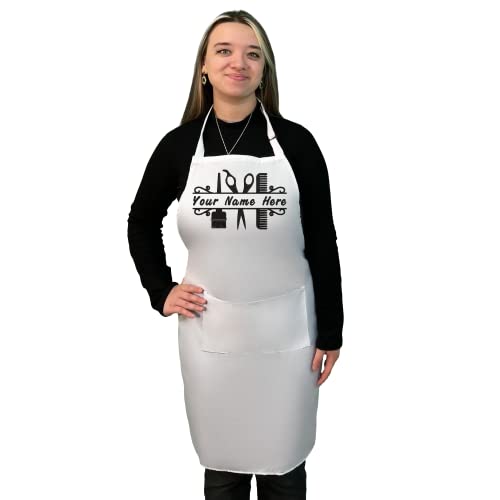 PLACE4PRINT Waterproof Hair Stylist Aprons with 2 Pockets for Men and Women, Salon Hairdresser Smock and Pet Grooming Apron - Adorable Gifts for Barbers, Birthdays, and Housewarming