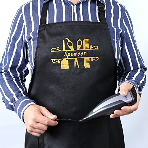 PLACE4PRINT Waterproof Hair Stylist Aprons with 2 Pockets for Men and Women, Salon Hairdresser Smock and Pet Grooming Apron - Adorable Gifts for Barbers, Birthdays, and Housewarming