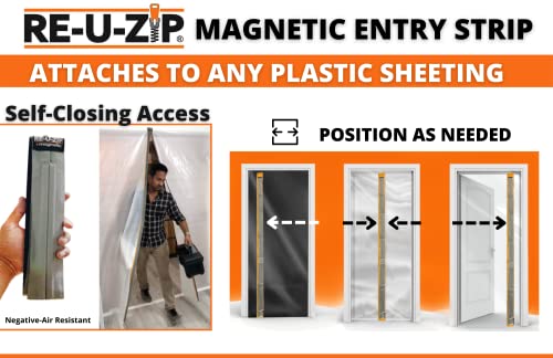 RE-U-ZIP® Reusable Magnetic Entry Strip™ | Patented Self-Closing Dust Barrier Zipper | Starter Kit