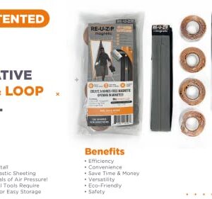 RE-U-ZIP® Reusable Magnetic Entry Strip™ | Patented Self-Closing Dust Barrier Zipper | Starter Kit