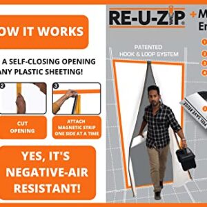 RE-U-ZIP® Reusable Magnetic Entry Strip™ | Patented Self-Closing Dust Barrier Zipper | Starter Kit