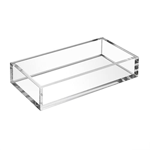 HIIMIEI Acrylic Napkin Holder Tray,8mm Thick Acrylic Guest Towel Holder 8.5x4 inches, Crystal Clear Table Cocktail Napkin Holder for Bathroom,Restaurant,Office,Commercial,Kitchen,Party