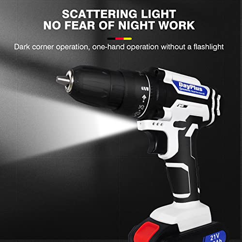 21V Portable Cordless Power Drill Set Impact Screw Driver with 1500mAh Li-Ion Rechargeable Battery 25+1 Torque Setting 45N.m Variable Speed Control with LED Light, 29PCS Accessories, Carrying Case