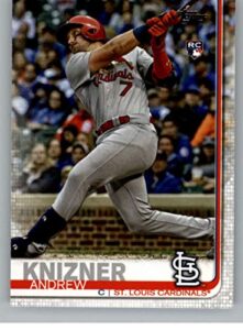 2019 topps update (series 3) #us182 andrew knizner rc rookie st. louis cardinals official baseball trading card