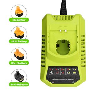 P117 Dual Charger Replacement for Ryobi 18V Battery Charger 12V 14.4V 18V Li-ion & Ni-cad Ni-Mh Battery Charger for Plus Battery P100 P102 P103 P105 P107 P108