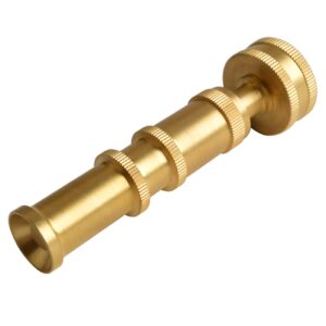 HYDRO MASTER Heavy Duty Brass Garden Hose Nozzle, Adjustable Twist Pressure Sprayer