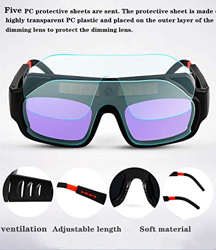 Welding Glasses True Color View -1/1/1/2 Optical Clarity Welding Goggle Protective Mask Solar Automatic Dimming Professional Eye Protection PC Glasses