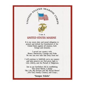 i am a united states marine - marine corps oath wall art decor poster, this typographic patriotic wall decor is ideal for office, military decor, and gift for all marines, semper fi. unframed -8x10"