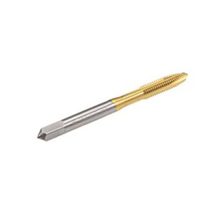 uxcell Spiral Point Plug Threading Tap M5 x 0.8 Thread, Ground Threads H2 3 Flutes, High Speed Steel HSS 6542, Titanium Coated, Metric Screw Taps Tapping Bit for Thread Repair, 2pcs