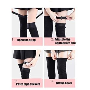 Knee Boots Straps Anti-Slip Fixed belt | Anti-Drop Down Prevent Loose | with 20 pcs Tape Stickers[1 pair](15.8-23.6 inch)