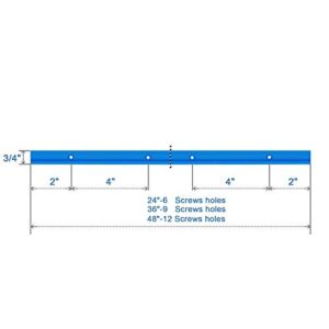 HOTTARGET Aluminum 48 Inch T-Track with Wood Screws–Double Cut Profile Universal with Predrilled Mounting Holes -Woodworking and Clamps–Frosted Surface Anodized - 4 PK (Blue)