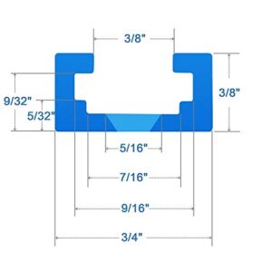 HOTTARGET Aluminum 48 Inch T-Track with Wood Screws–Double Cut Profile Universal with Predrilled Mounting Holes -Woodworking and Clamps–Frosted Surface Anodized - 4 PK (Blue)