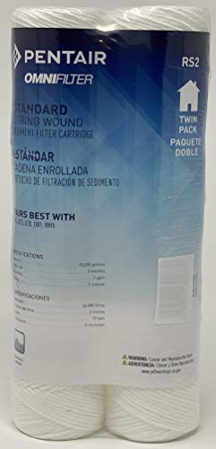 OMNIFilter RS-2 Standard Omni RS 2 Whole House Replacement Under Sink Water Filter RS2 Twin Pack (Package of 2 Filters) RS2 Sediment Water Filter Replacement String Wound Water Filter