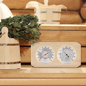 Dyna-Living 2 in 1 Sauna Wooden Sauna Hygrothermograph Indoor Fahrenheit Thermometer and Hygrometer for Hotel or Sauna Room